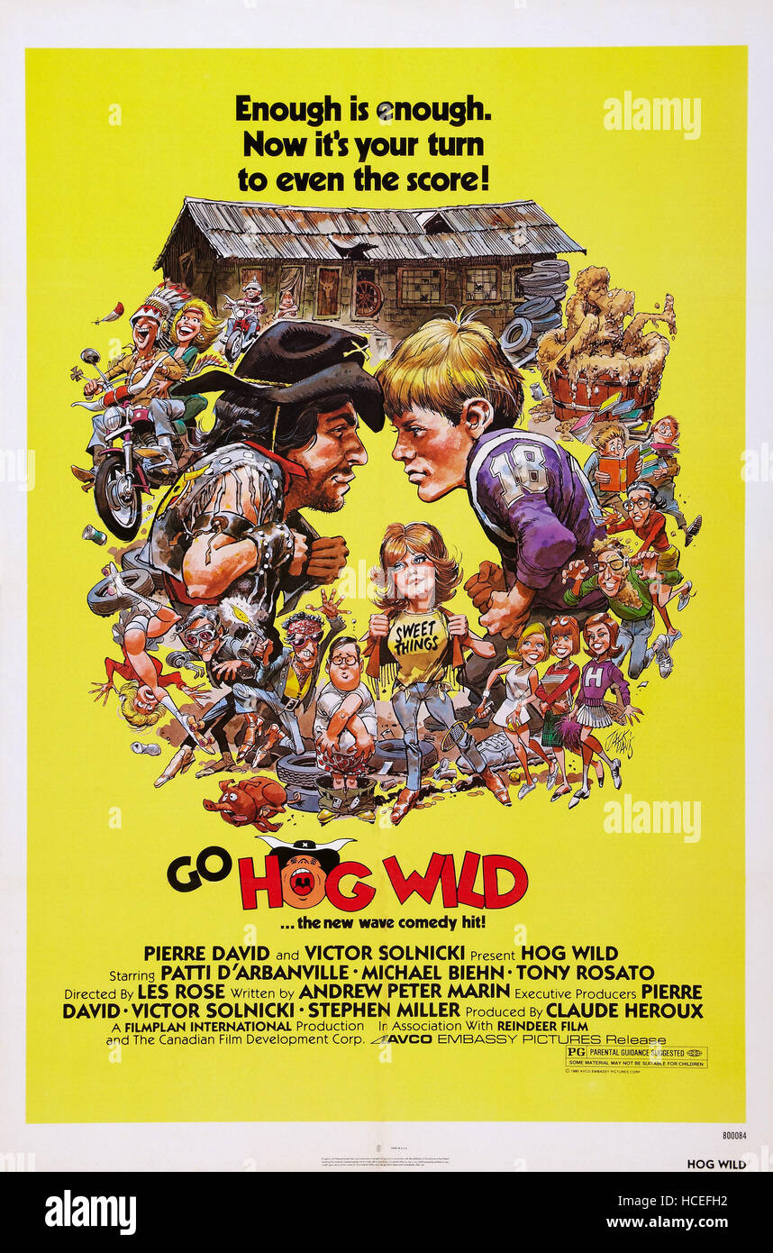 HOG WILD, US poster art illustrated by Jack Davis, from left: Tony ...