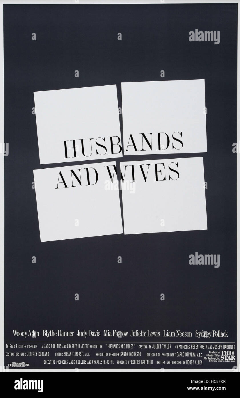 HUSBANDS AND WIVES, US poster art, 1992. ©TriStar/courtesy Everett ...