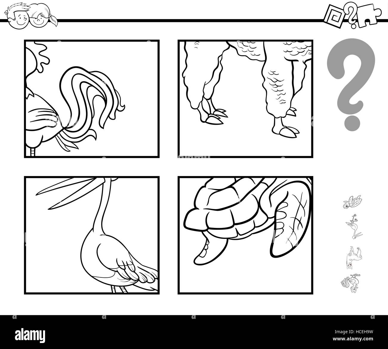 Black and White Cartoon Illustration of Educational Activity Game of ...