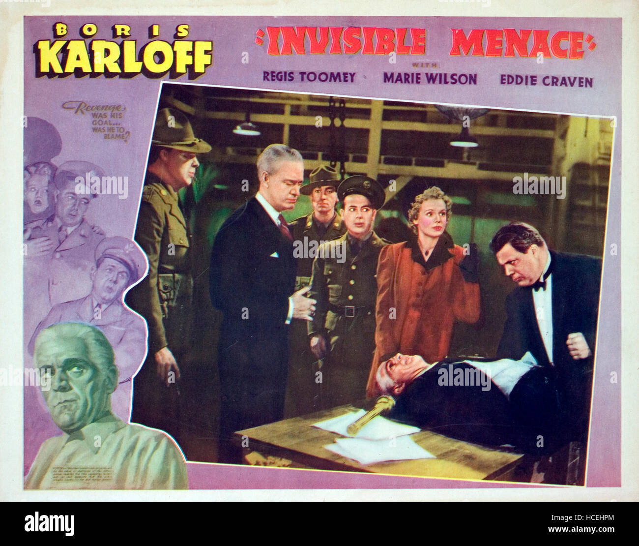 THE INVISIBLE MENACE, Eddie Craven, Marie Wilson, Boris Karloff, 1938 ...