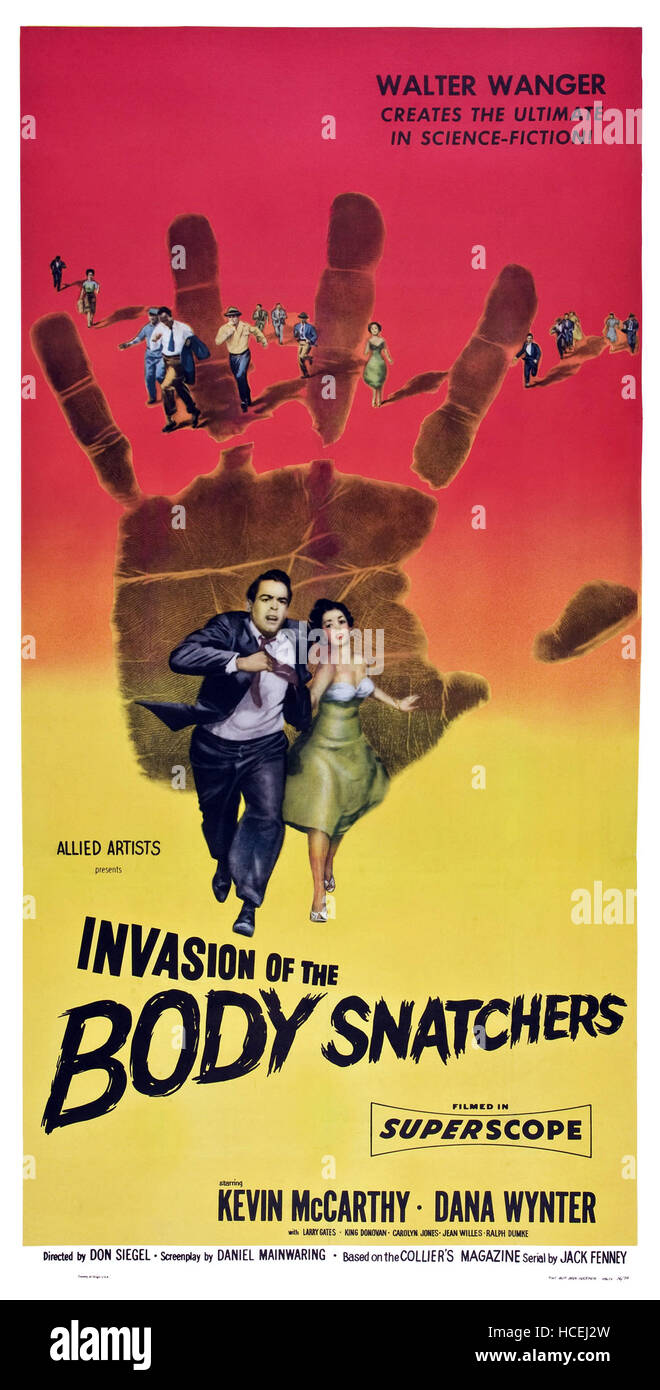 INVASION OF THE BODY SNATCHERS, US poster, from left: Kevin McCarthy ...