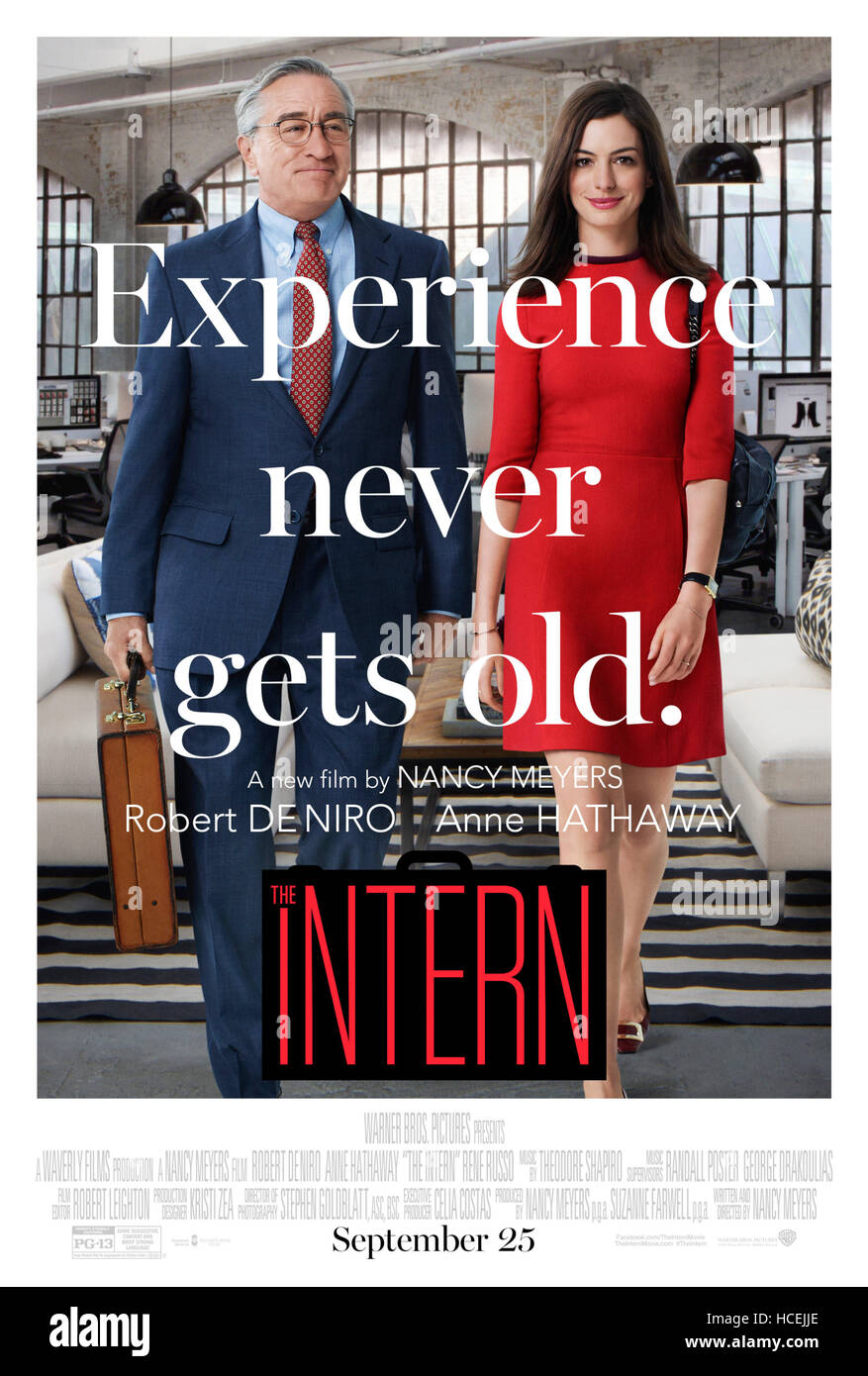 THE INTERN, US poster, from left: Robert De Niro, Anne Hathaway, 2015 ...