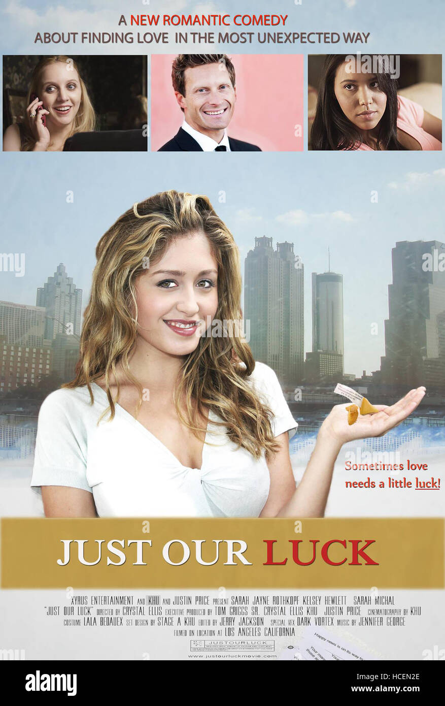 JUST OUR LUCK, poster, bottom: Sarah Jayne Rothkopf, top, from left ...