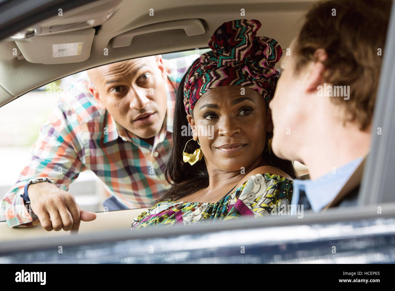 KEANU, from left: Keegan-Michael Key, Nia Long, Rob Huebel, 2016. / ph ...