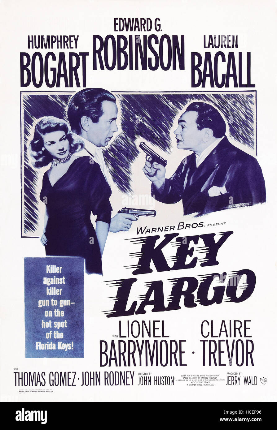 KEY LARGO, US poster art, from left: Lauren Bacall, Humphrey Bogart ...