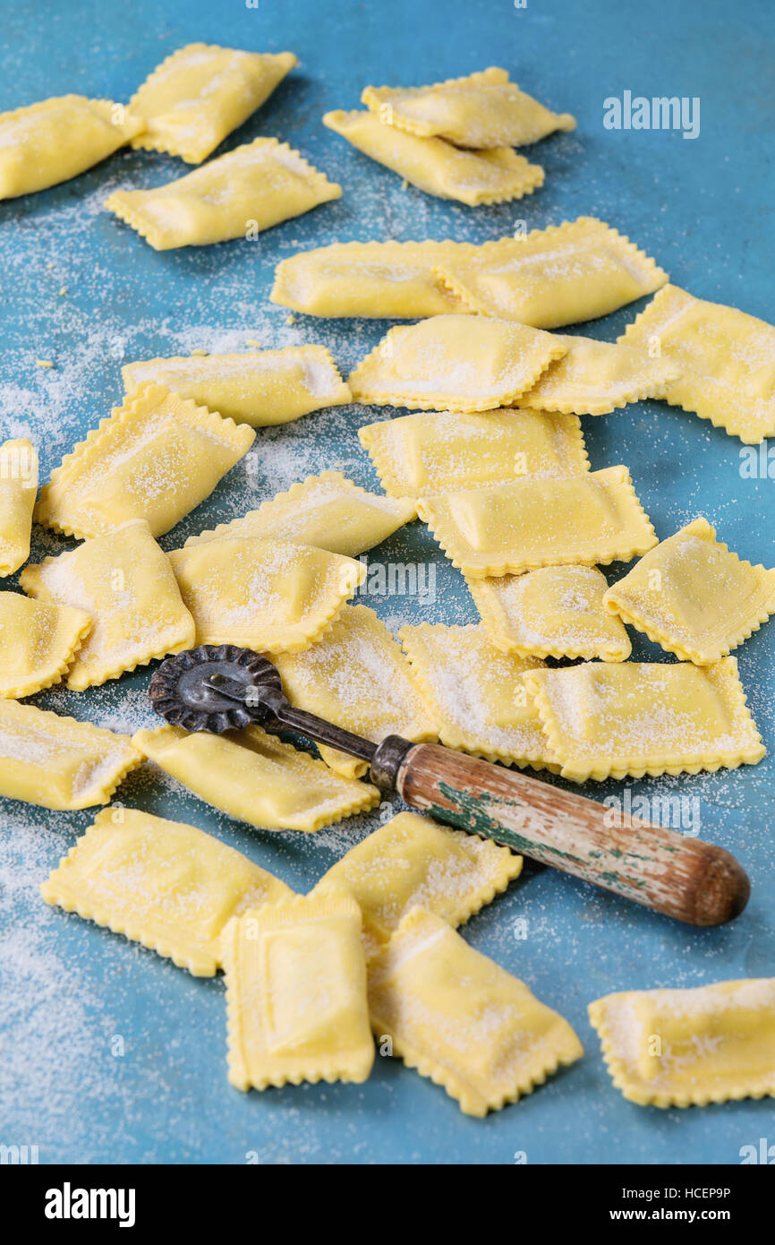 Uncooked ravioli pasta Stock Photo - Alamy