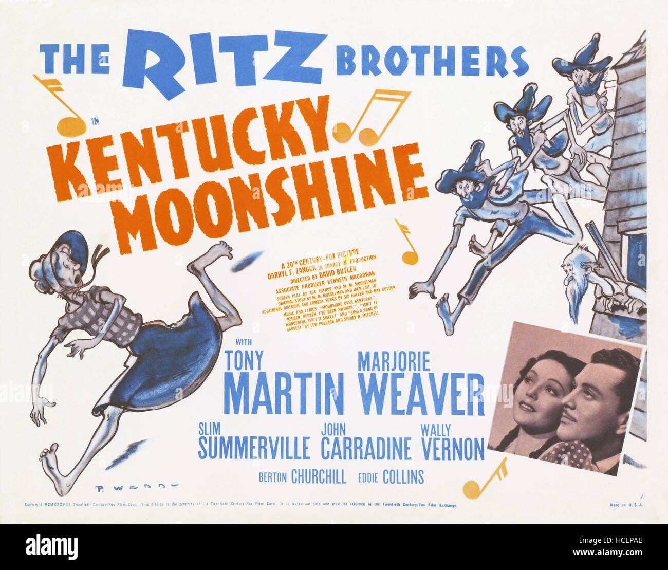 KENTUCKY MOONSHINE, US lobbycard, from top: the Ritz Brothers, Marjorie ...