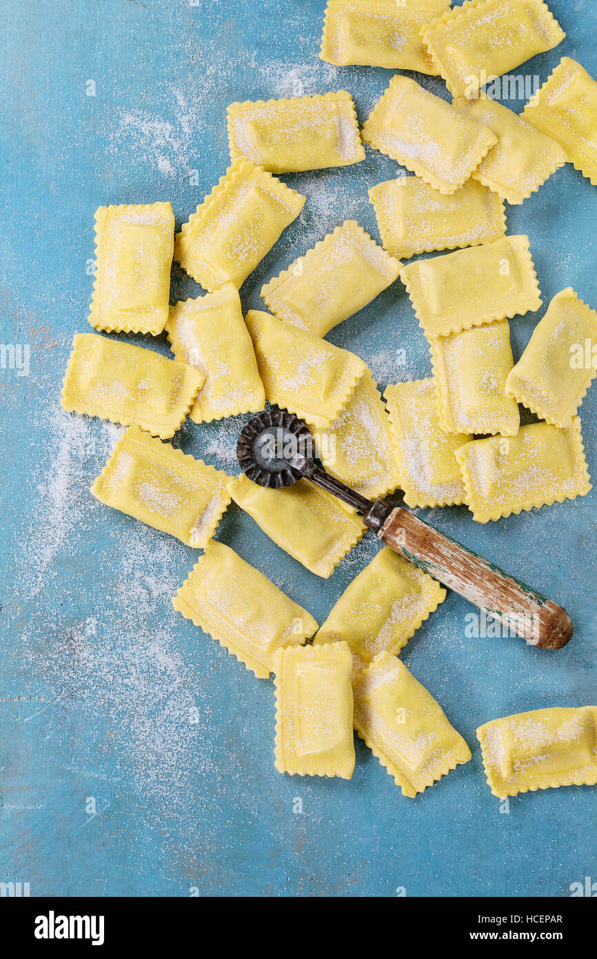 Uncooked ravioli pasta Stock Photo - Alamy