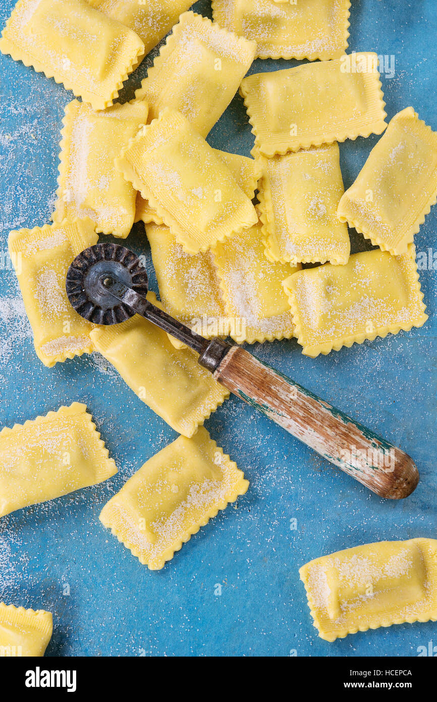 Uncooked ravioli pasta Stock Photo - Alamy