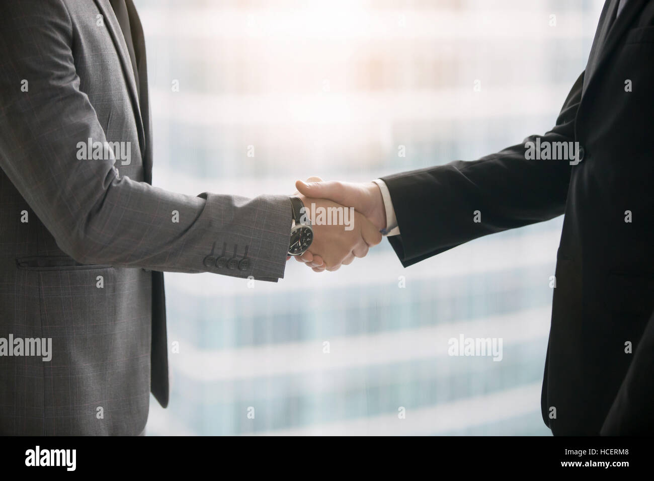 Business handshake, closeup Stock Photo - Alamy