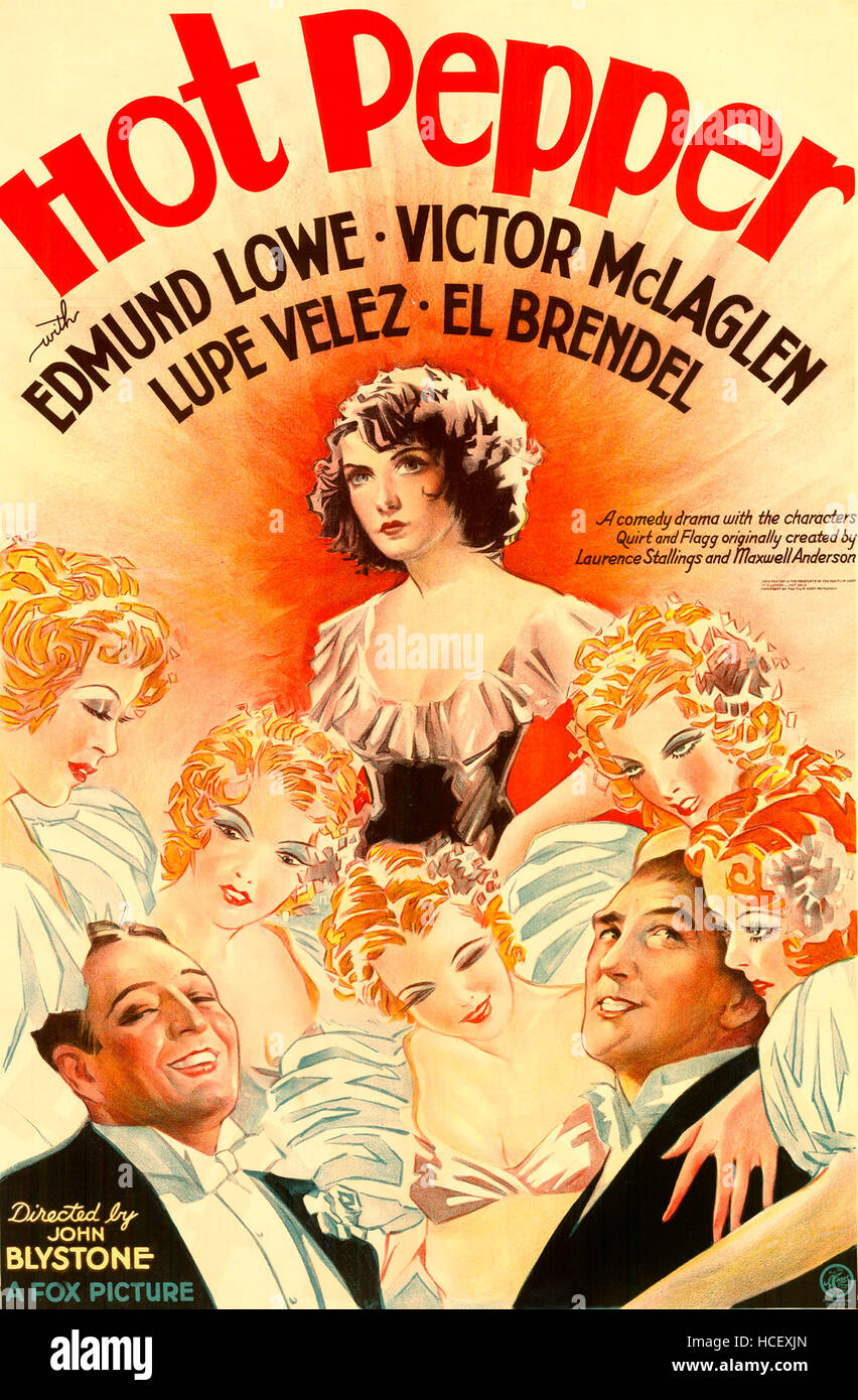 HOT PEPPER, center: Lupe Velez on poster art, 1933, TM and Copyright ©20th Century Fox Film Corp ...