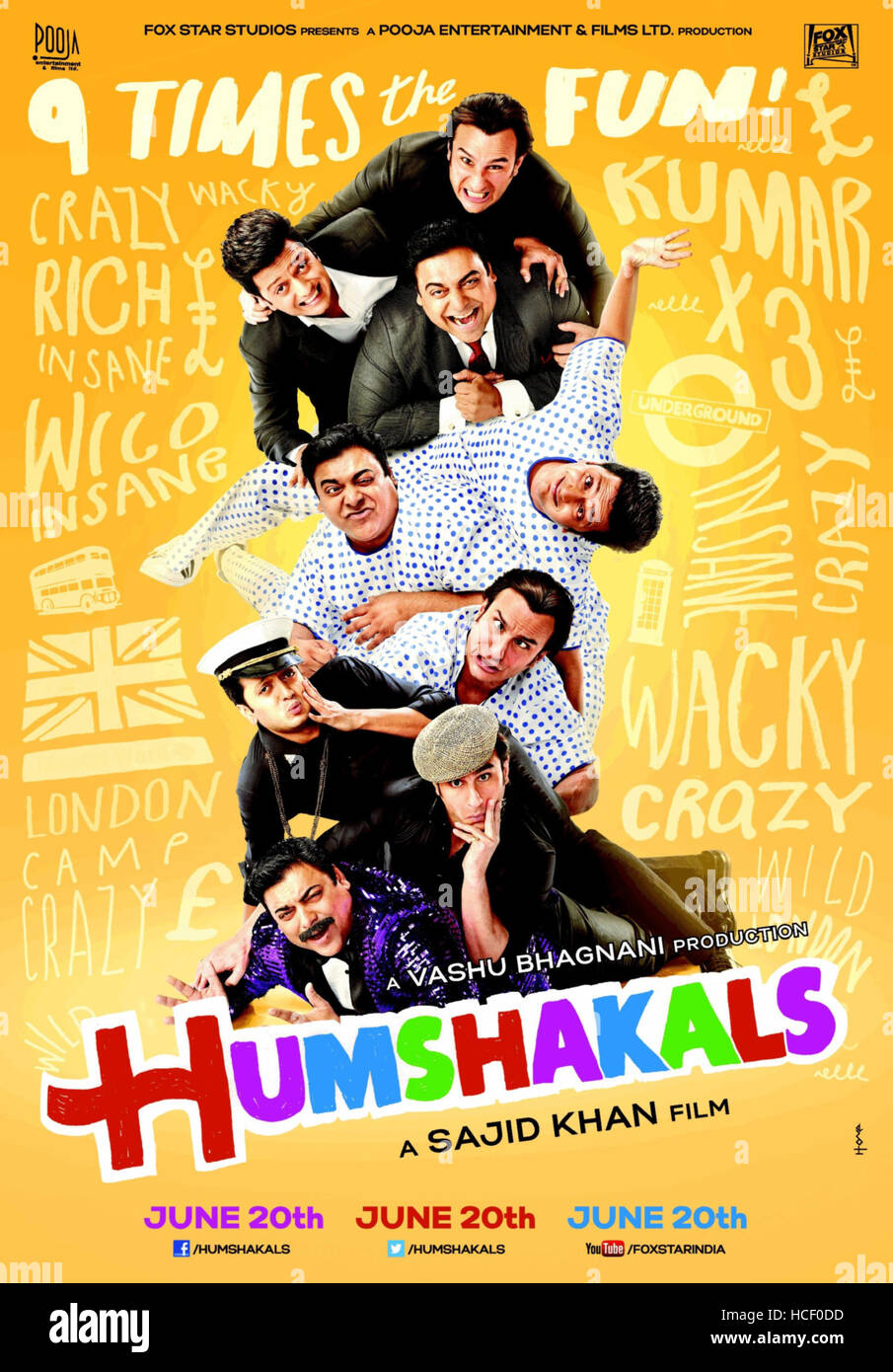 HUMSHAKALS, international poster, top clockwise: Saif Ali Khan, Ram ...