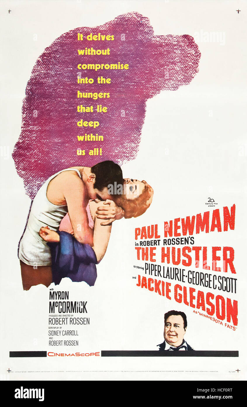 THE HUSTLER, (from left): Paul Newman, Piper Laurie, Jackie Gleason ...