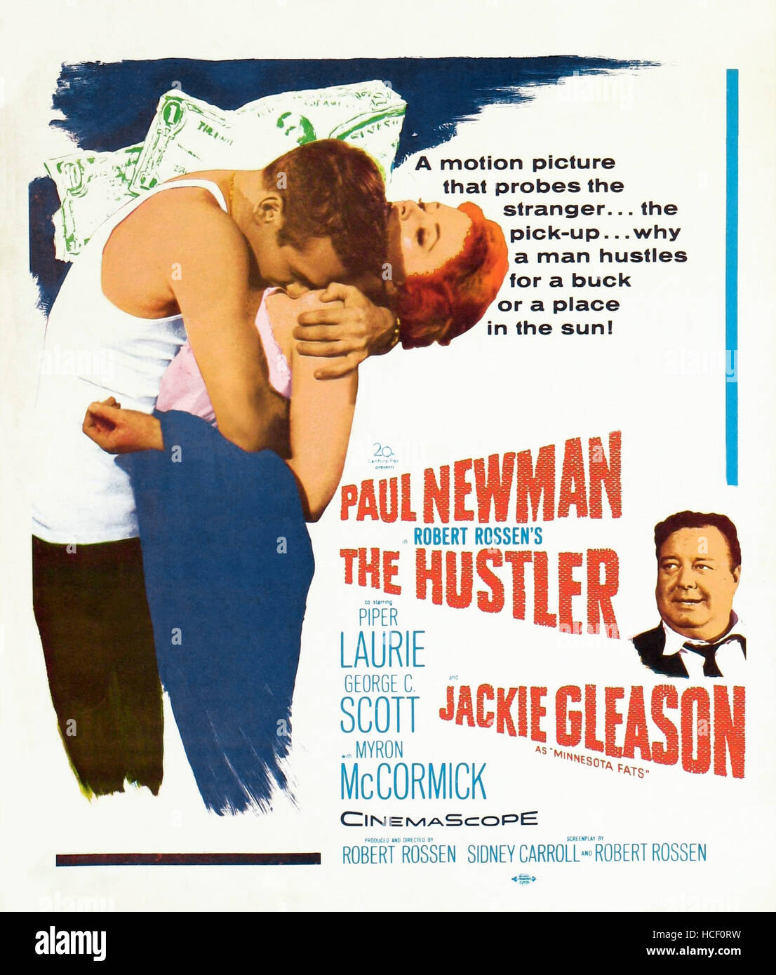 THE HUSTLER, from left: Paul Newman, Piper Laurie, Jackie Gleason, 1961 ...