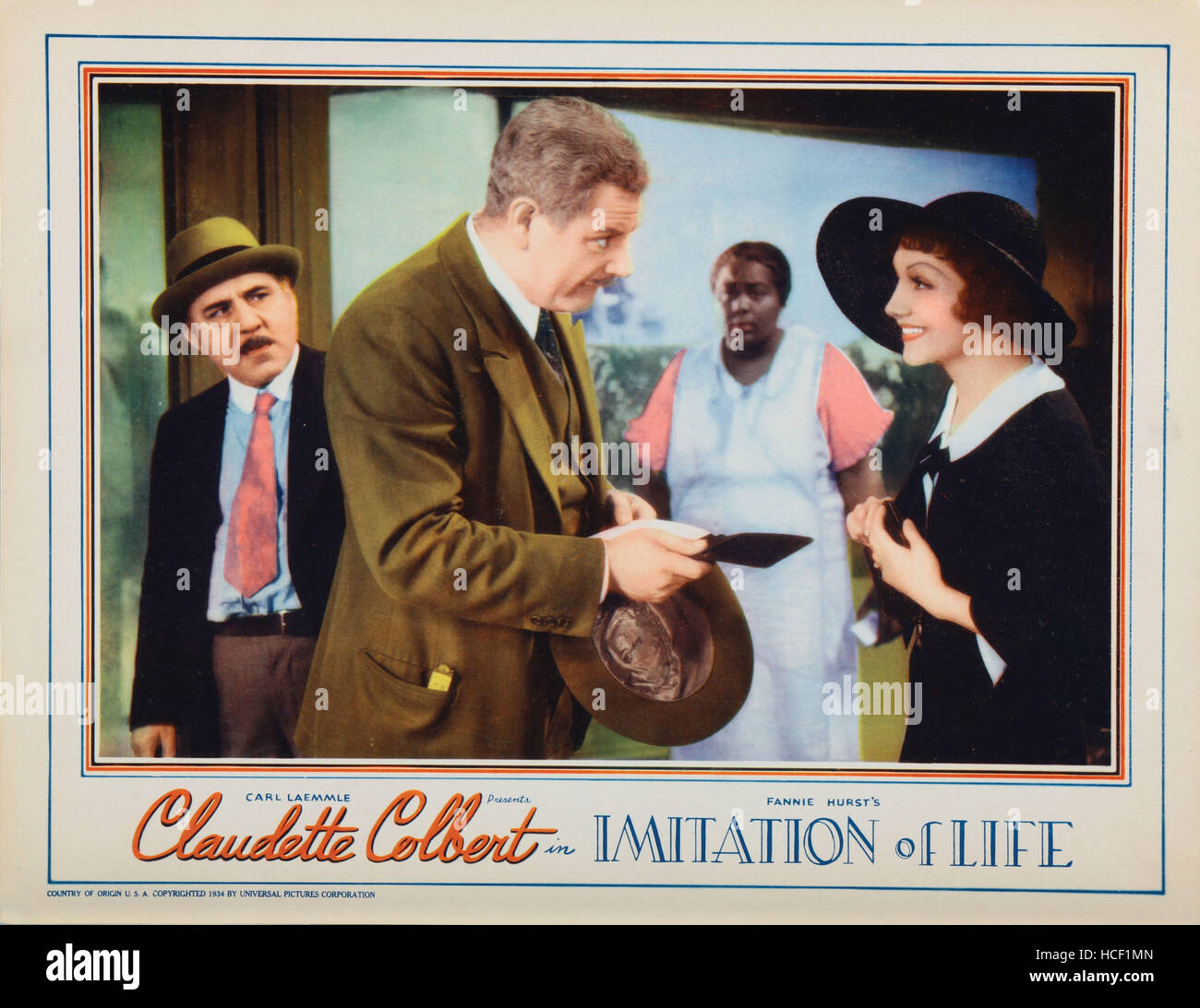 IMITATION OF LIFE, lobbycard, from left: Henry Armetta, Alan Hale ...