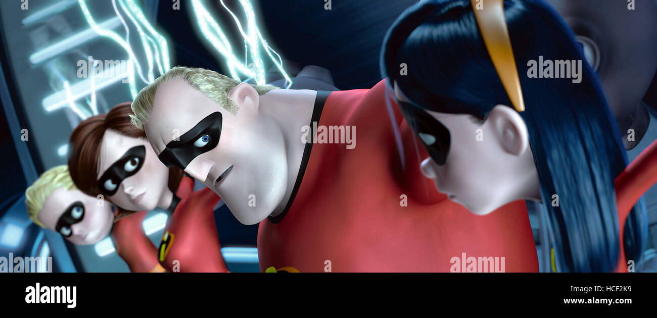 THE INCREDIBLES, Dash, Elastigirl, Mr. Incredible, Violet, 2004, (c ...