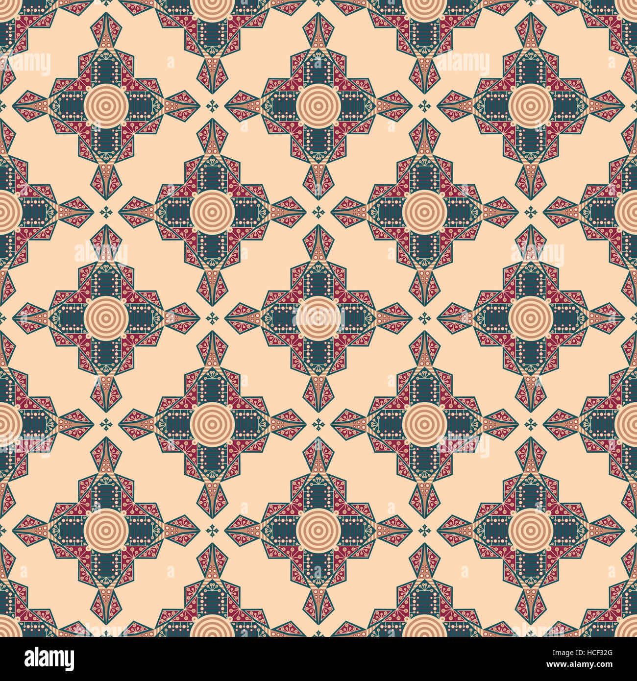 Vector seamless pattern. Colorful ethnic ornament. Arabesque style ...
