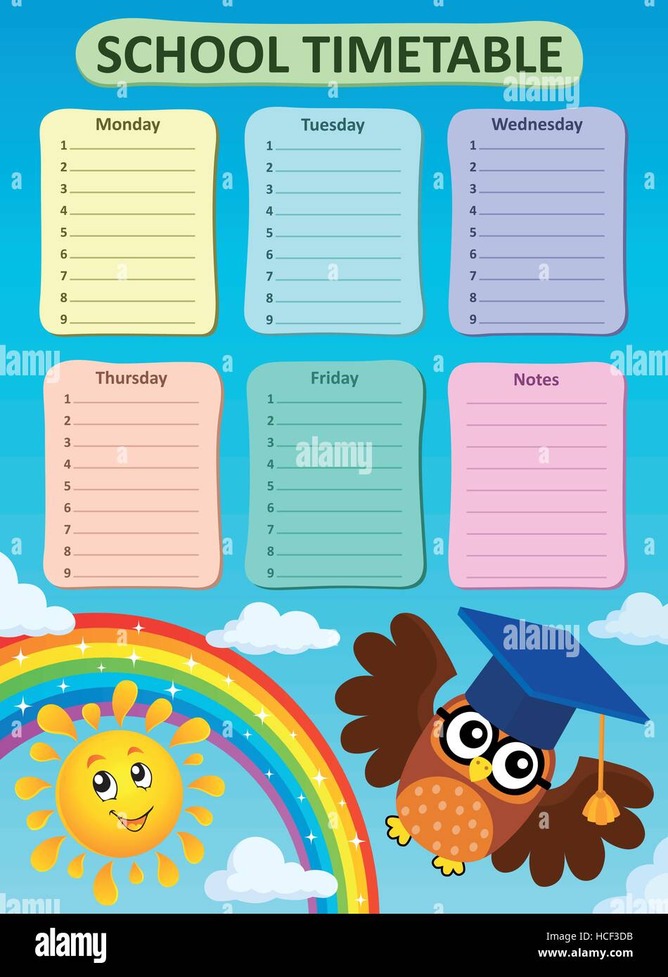 School time table chart hi-res stock photography and images - Alamy