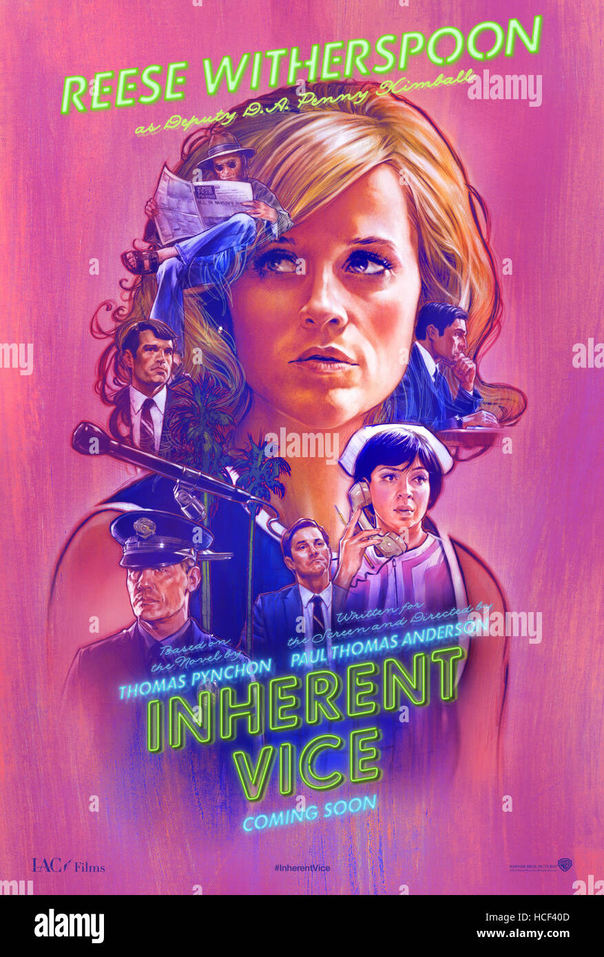INHERENT VICE, poster, Joaquin Phoenix (top left), Reese Witherspoon ...