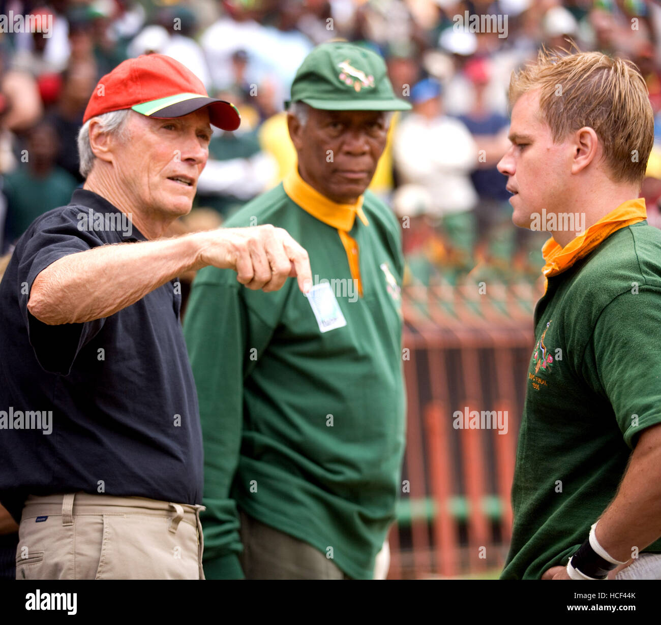 INVICTUS, from left: director Clint Eastwood, Morgan Freeman as Nelson ...