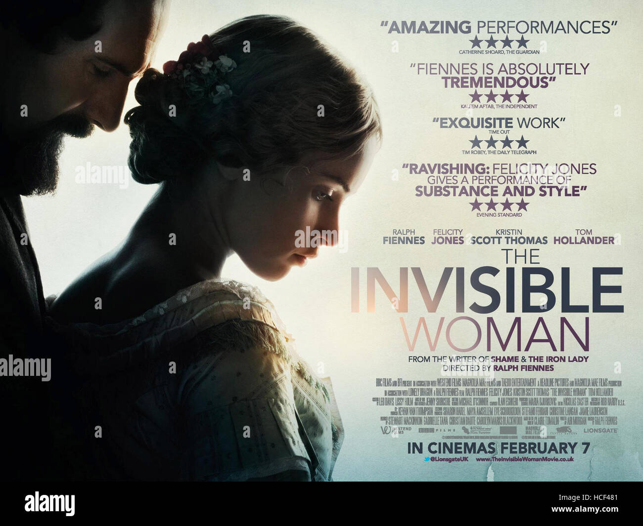 THE INVISIBLE WOMAN, British poster art, from left: Ralph Fiennes, as ...