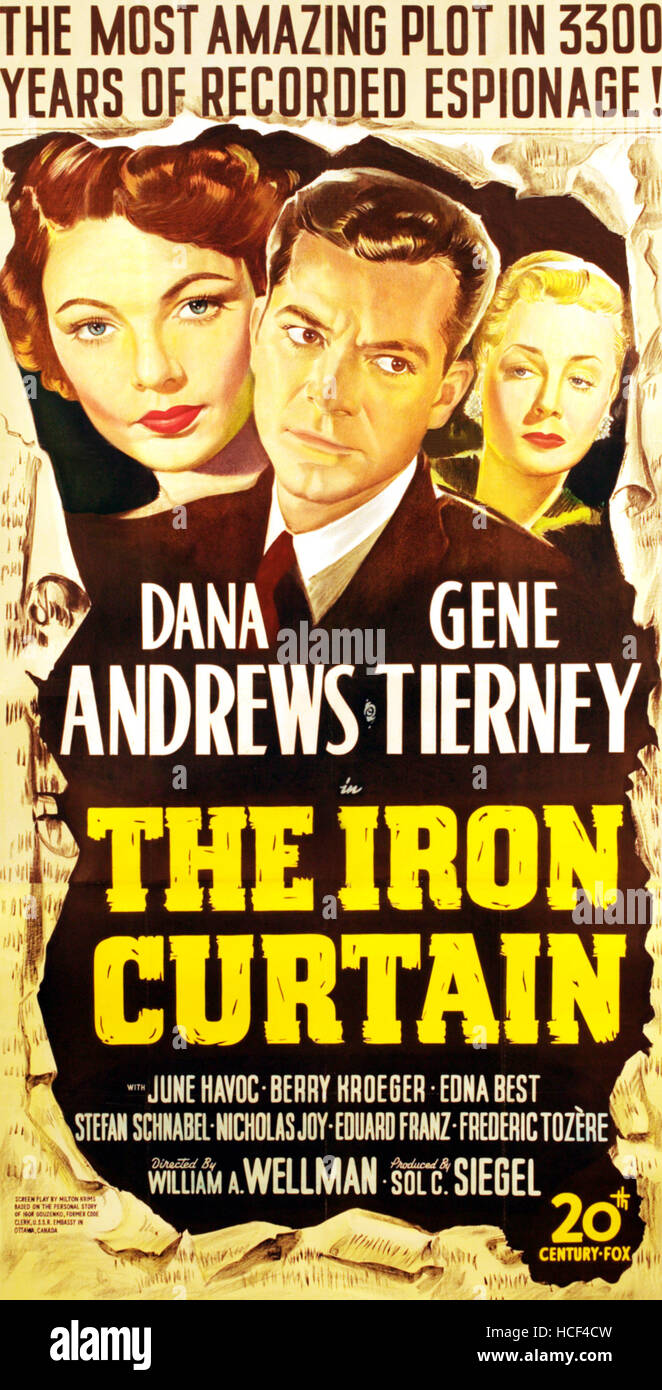 THE IRON CURTAIN, l-r: Gene Tierney, Dana Andrews, June Havoc, 1948, TM ...