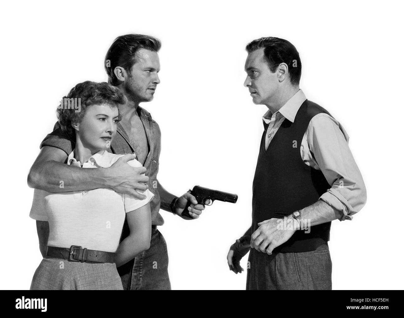 JEOPARDY, from left: Barbara Stanwyck, Ralph Meeker, Barry Sullivan ...