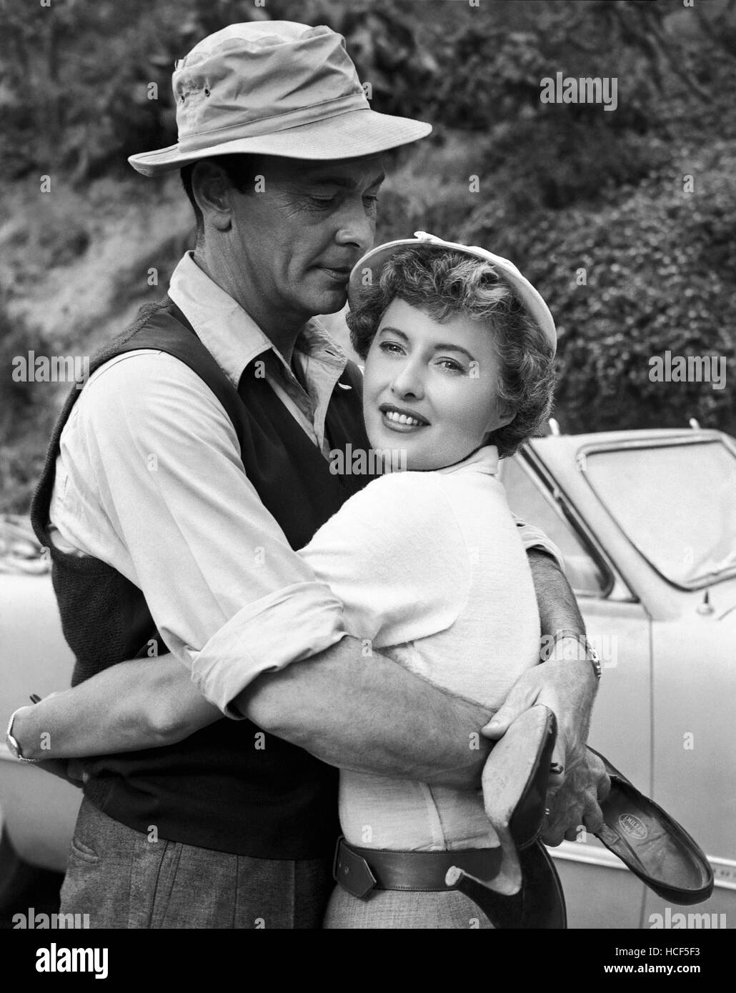 JEOPARDY, from left: Barry Sullivan, Barbara Stanwyck, 1953 Stock Photo ...