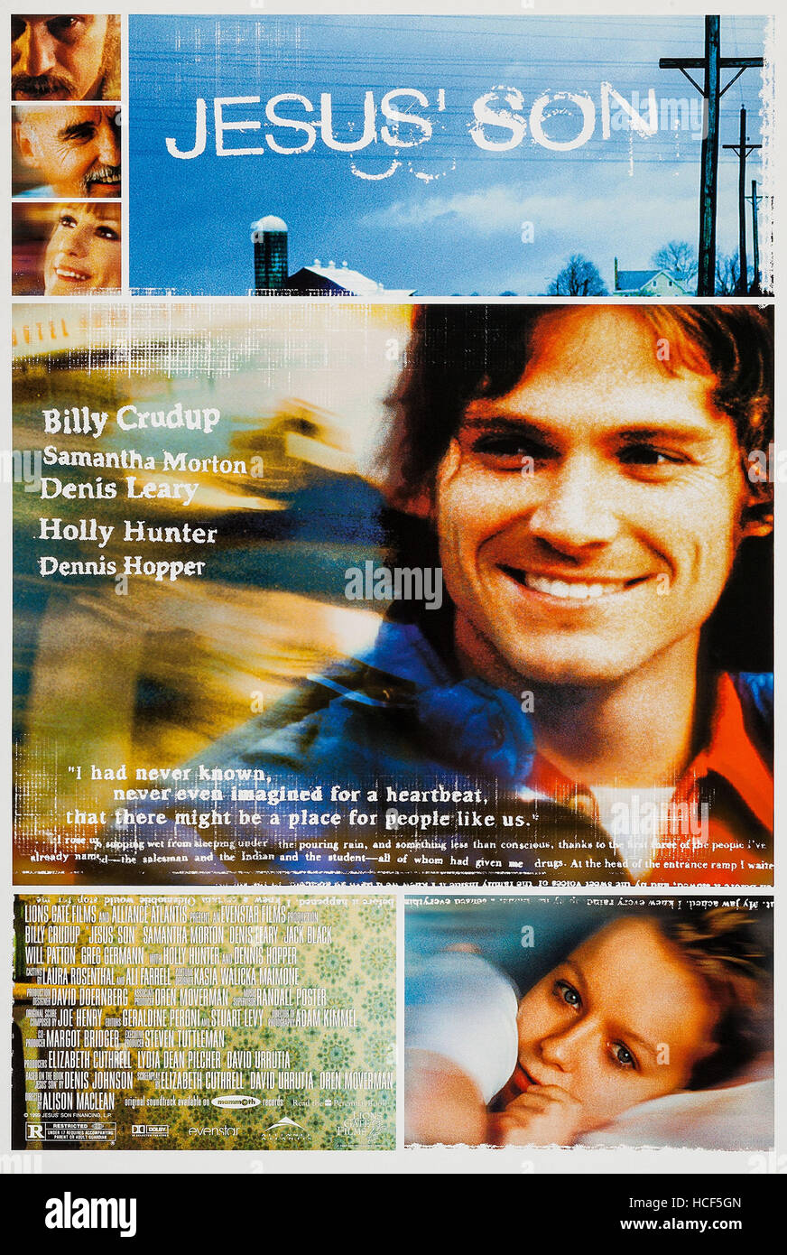 Jesus Son Us Poster Art From Top Left Denis Leary Dennis Hopper Holly Hunter Billy Crudup