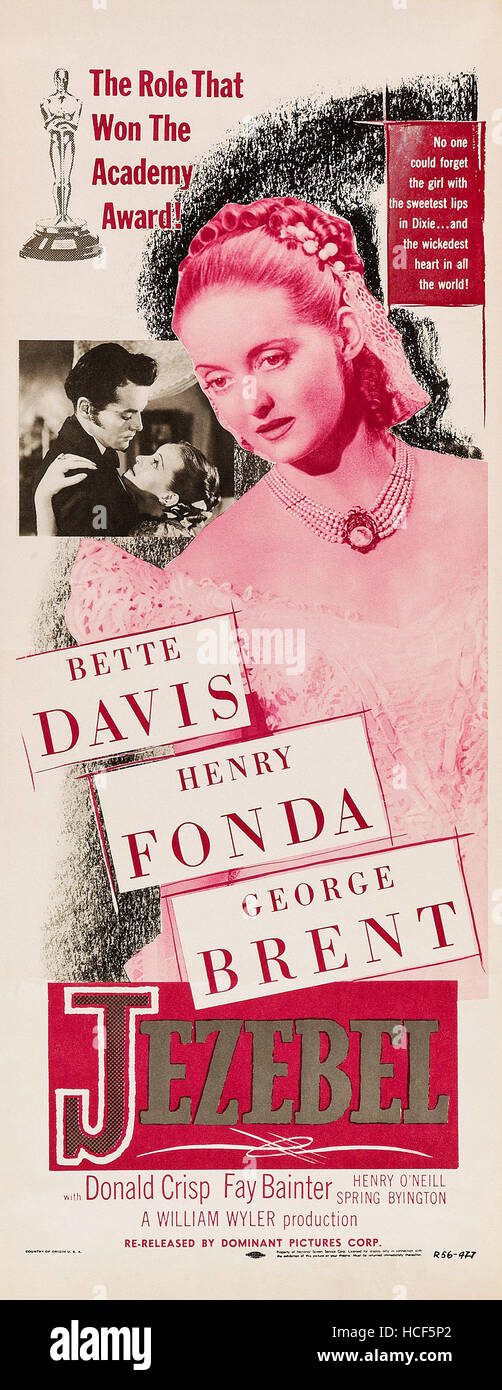 JEZEBEL, US poster art, from left: Henry Fonda, Bette Davis, 1938 Stock ...