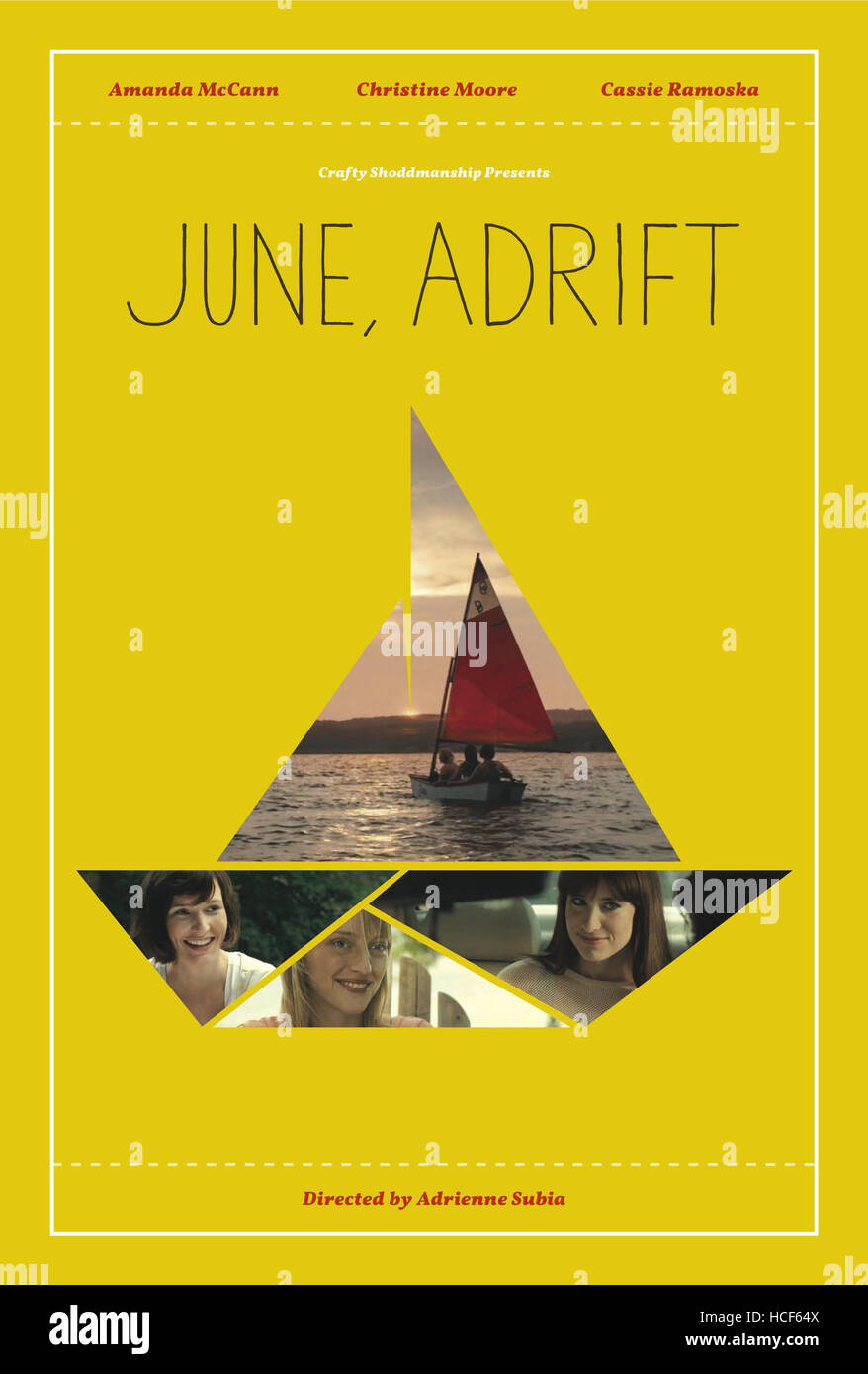 JUNE, ADRIFT, poster art, from left: Amanda McCann, Christine Moore ...