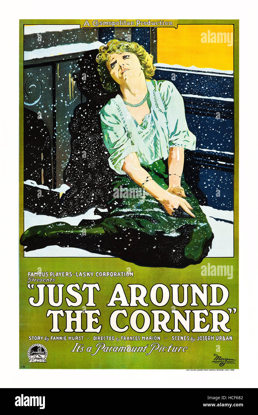 JUST AROUND THE CORNER, poster art, Sigrid Holmquist, 1921 Stock Photo ...