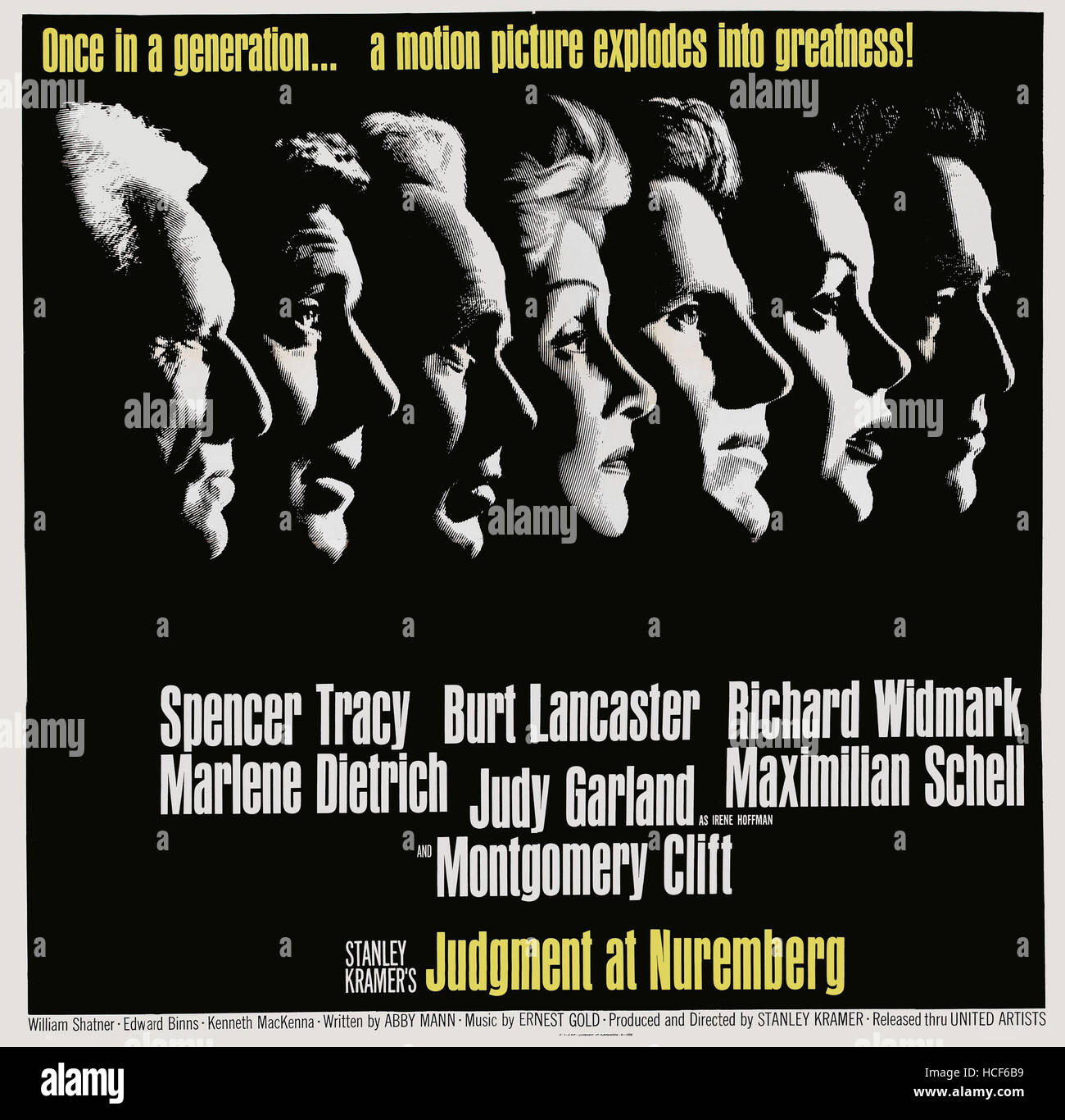 JUDGMENT AT NUREMBERG, from left: Spencer Tracy, Burt Lancaster ...