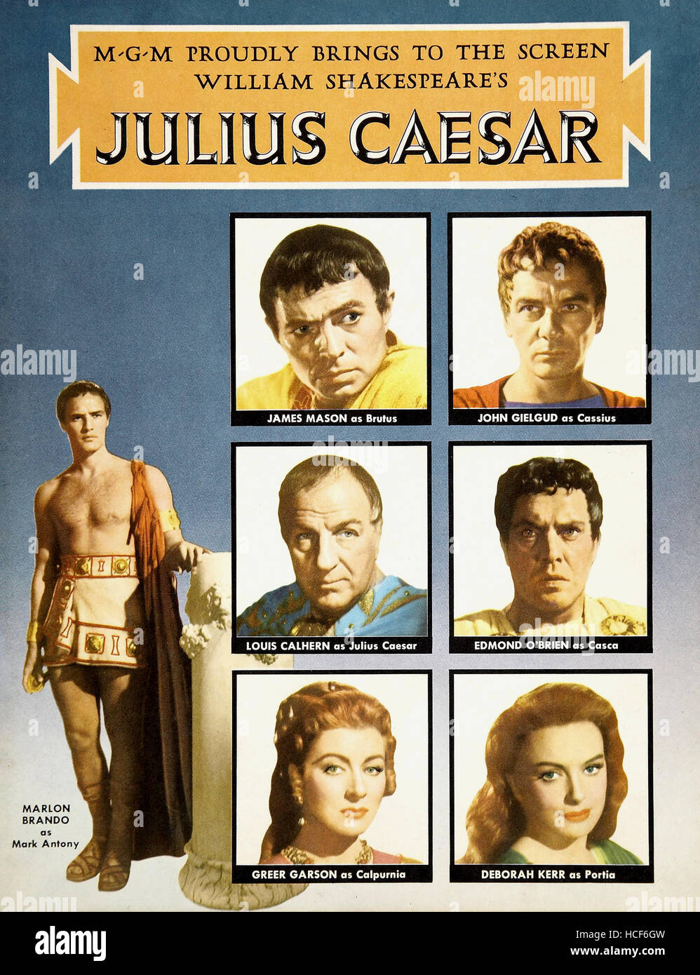 JULIUS CAESAR, Marlon Brando, James Mason, John Gielgud, Louis Calhern ...