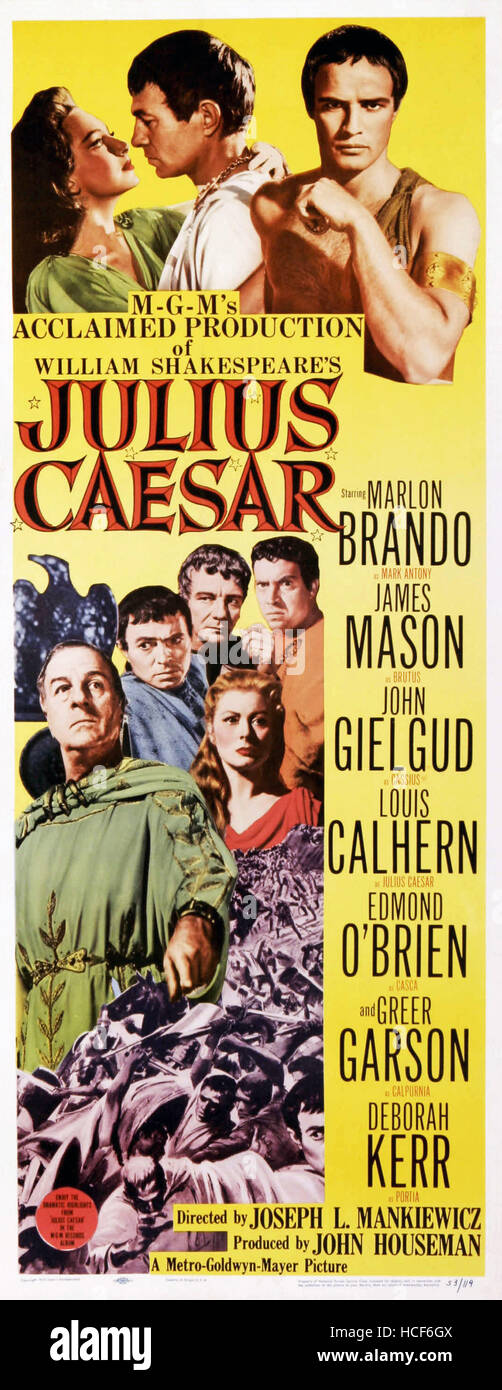 JULIUS CAESAR, US poster art, top from left: Deborah Kerr, James Mason ...