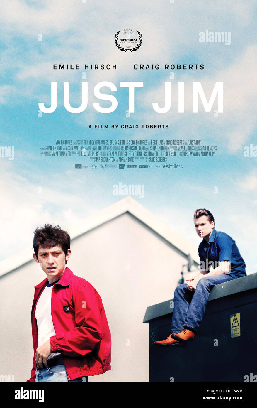 JUST JIM, poster art, from left: Craig Roberts, Emile Hirsch, 2015 ...