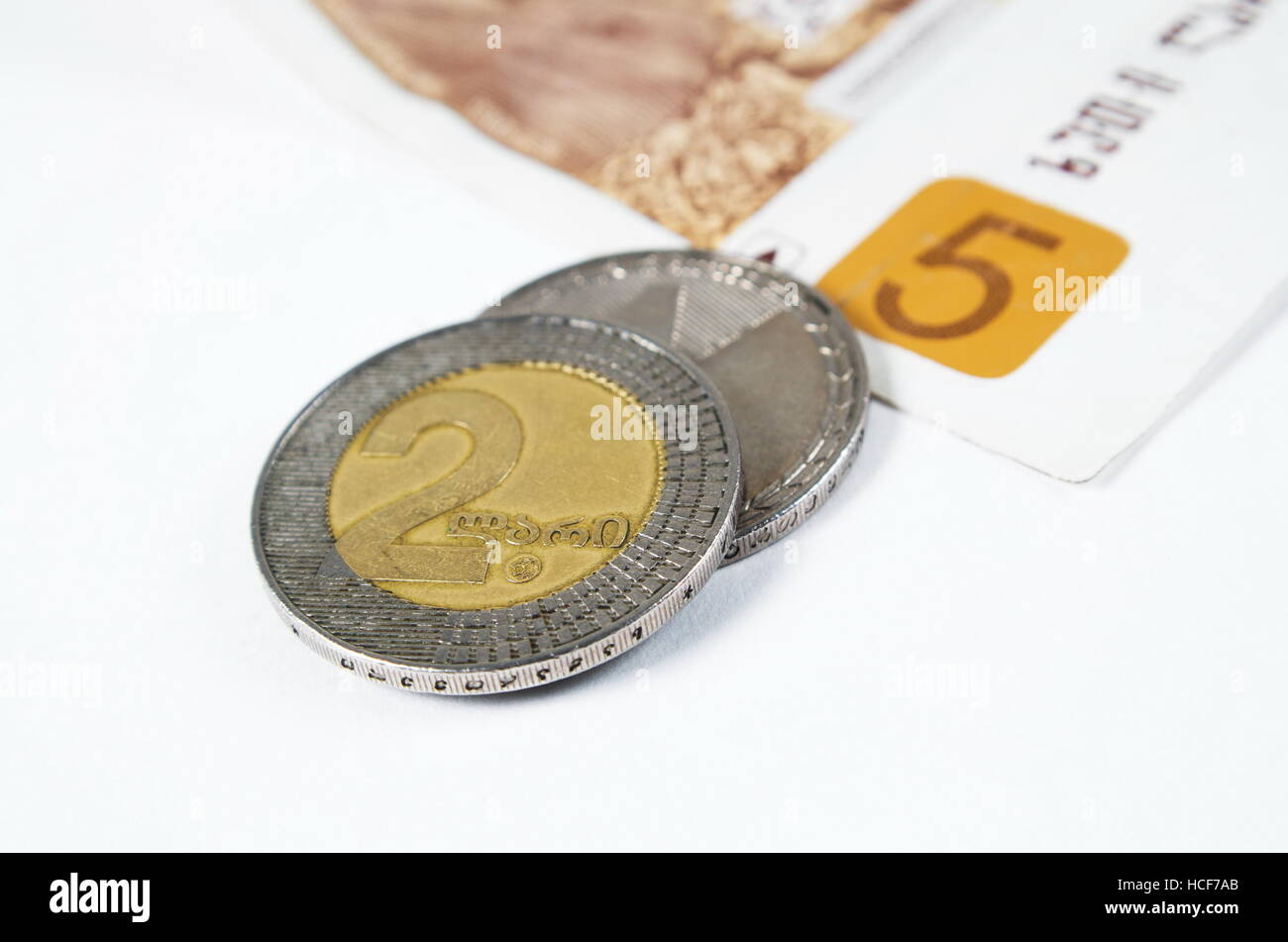 georgian money lari on white Stock Photo - Alamy