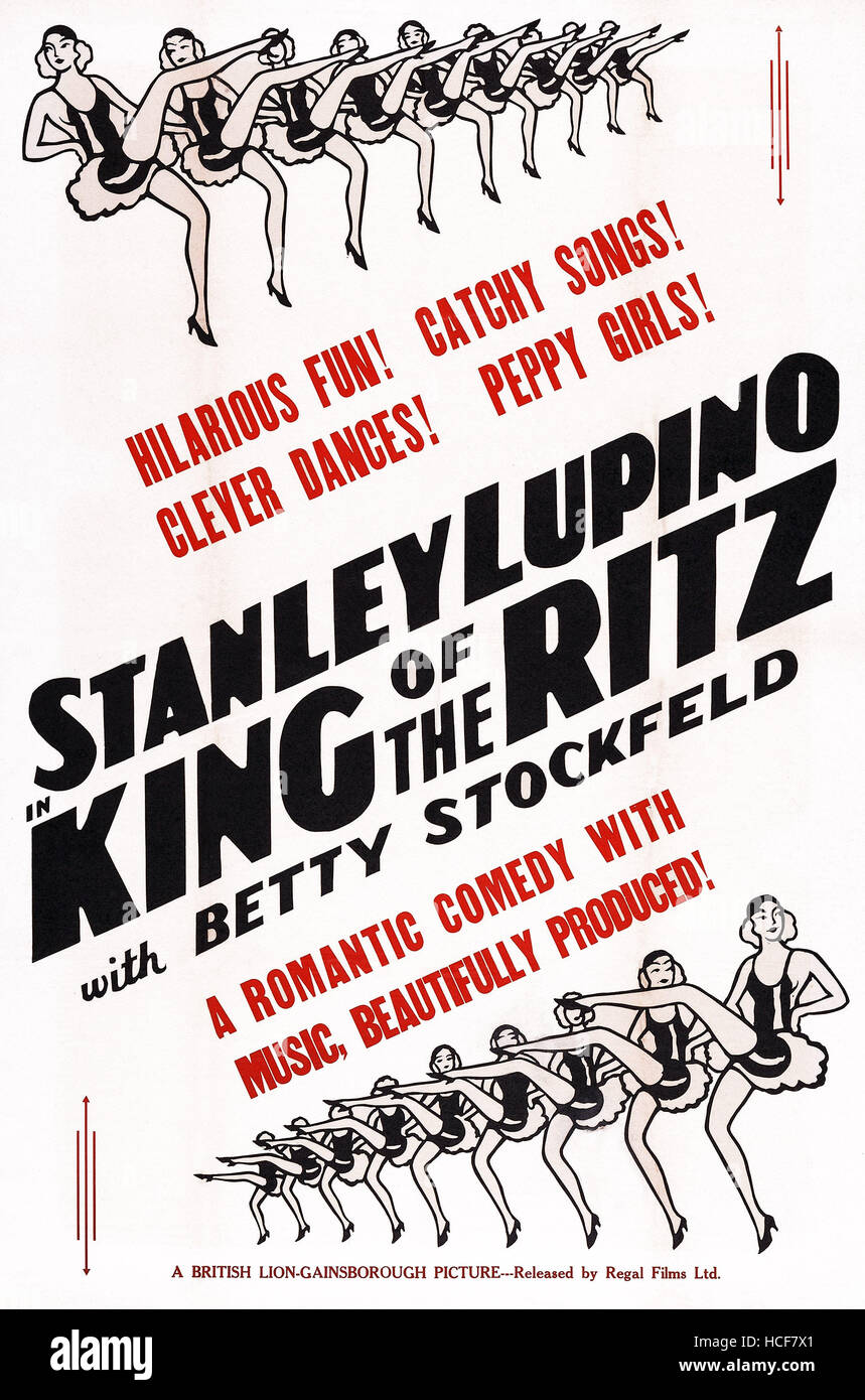 KING OF THE RITZ, British poster art, 1933 Stock Photo - Alamy