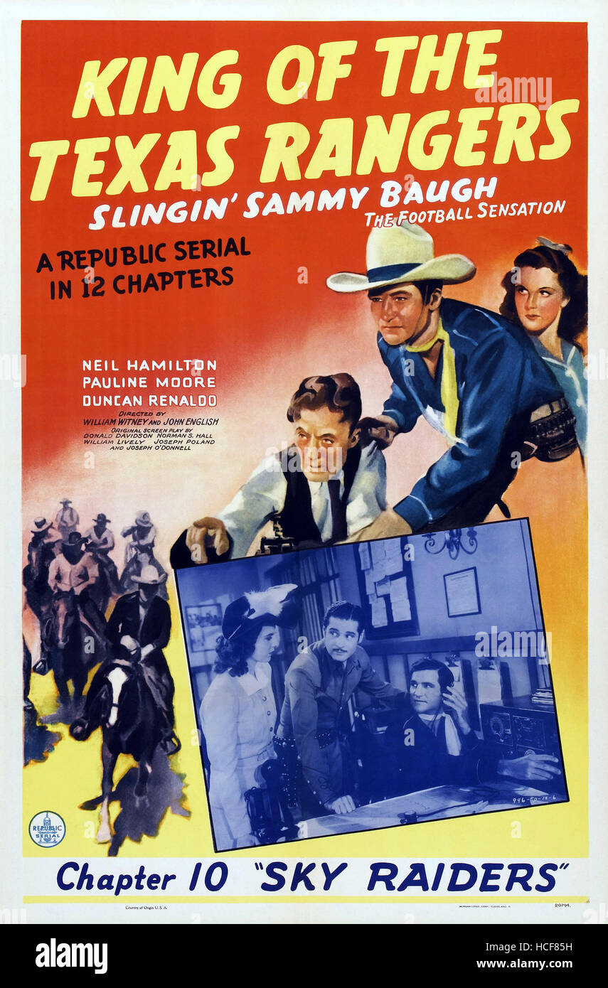 KING OF THE TEXAS RANGERS, US poster, top from left: Frank Darian ...
