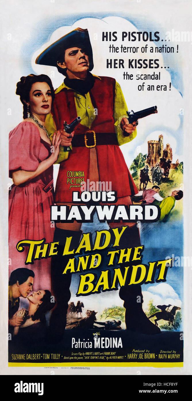 THE LADY AND THE BANDIT, top l-r: Patricia Medina, Louis Hayward ...