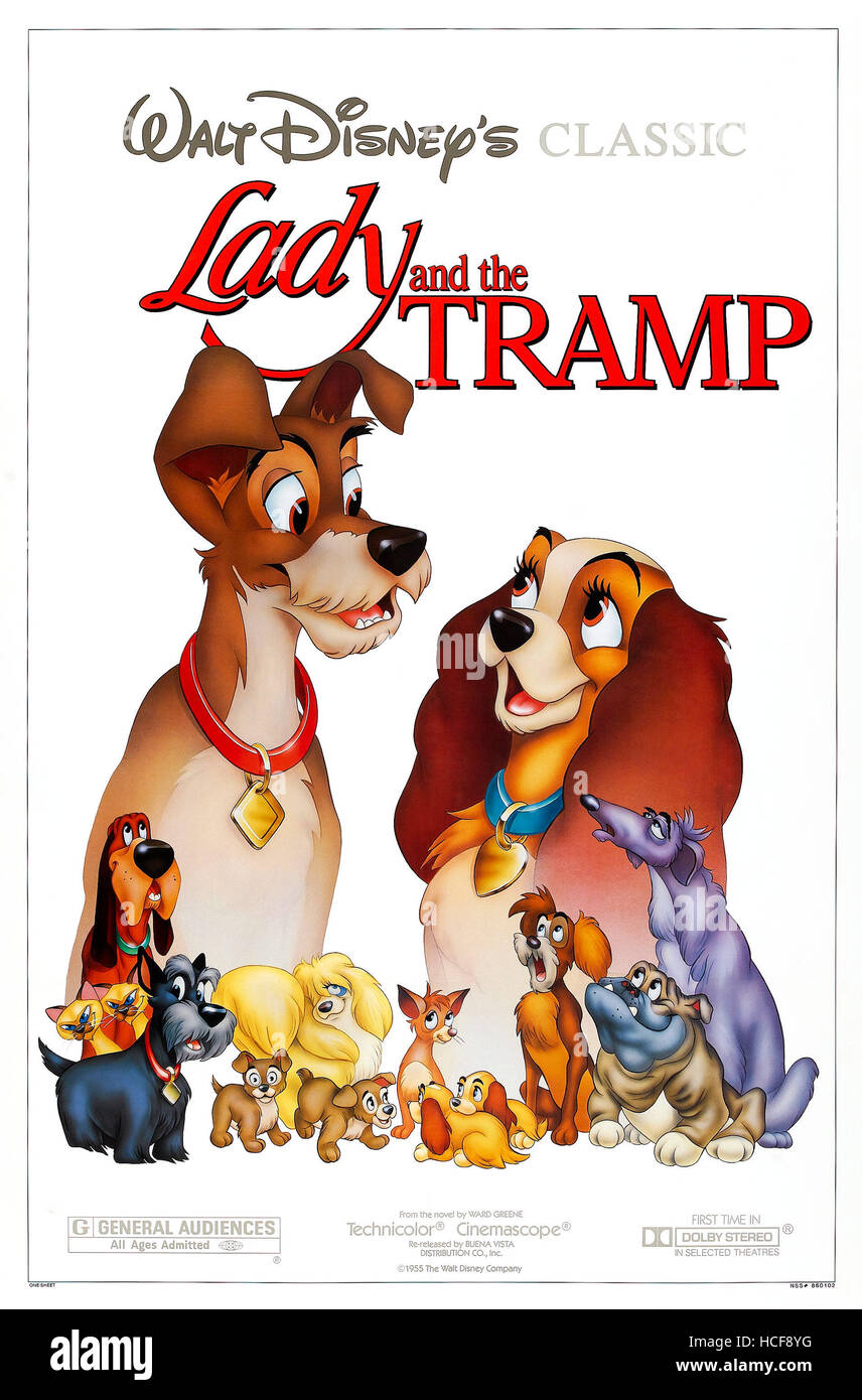 Lady and the tramp cartoon disney hi-res stock photography and images ...