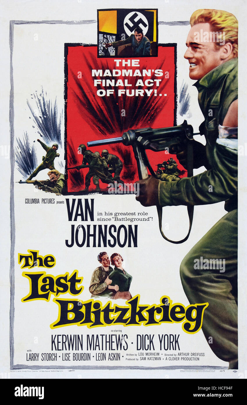 THE LAST BLITZKRIEG, US poster art, center: Kerwin Mathews, Lise ...