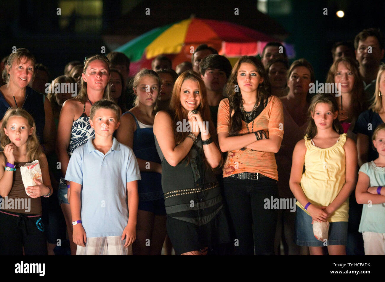 THE LAST SONG, front row: Carly Chaikin (third from left), Miley Cyrus ...