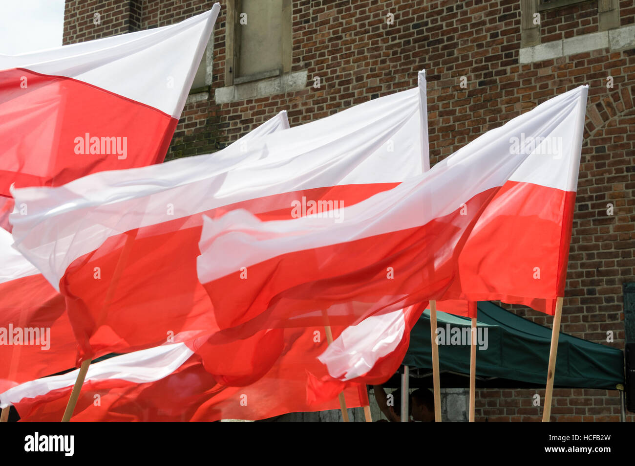 Polish national flags Stock Photo - Alamy