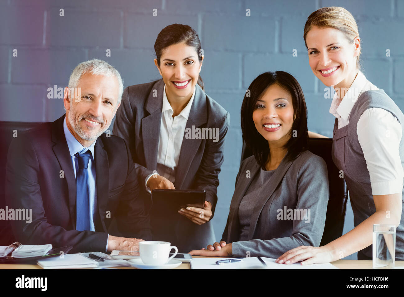 Portrait of business people in conference room Stock Photo - Alamy