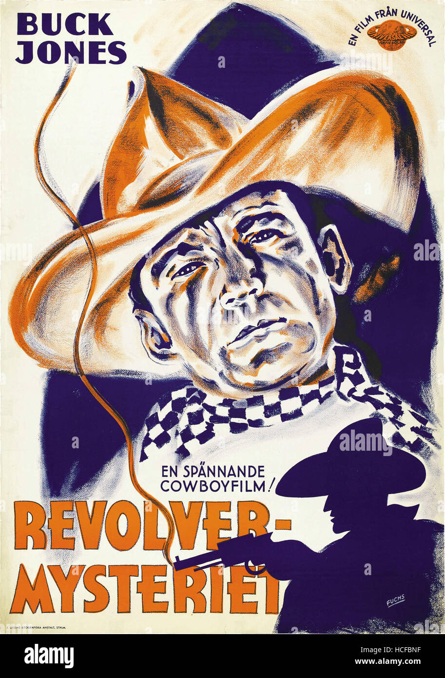 THE IVORY-HANDLED GUN, (aka REVOLVER-MYSTERIET), Buck Jones on Swedish ...