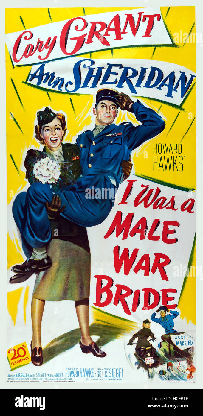I WAS A MALE WAR BRIDE, US poster art, from left: Ann Sheridan, Cary ...