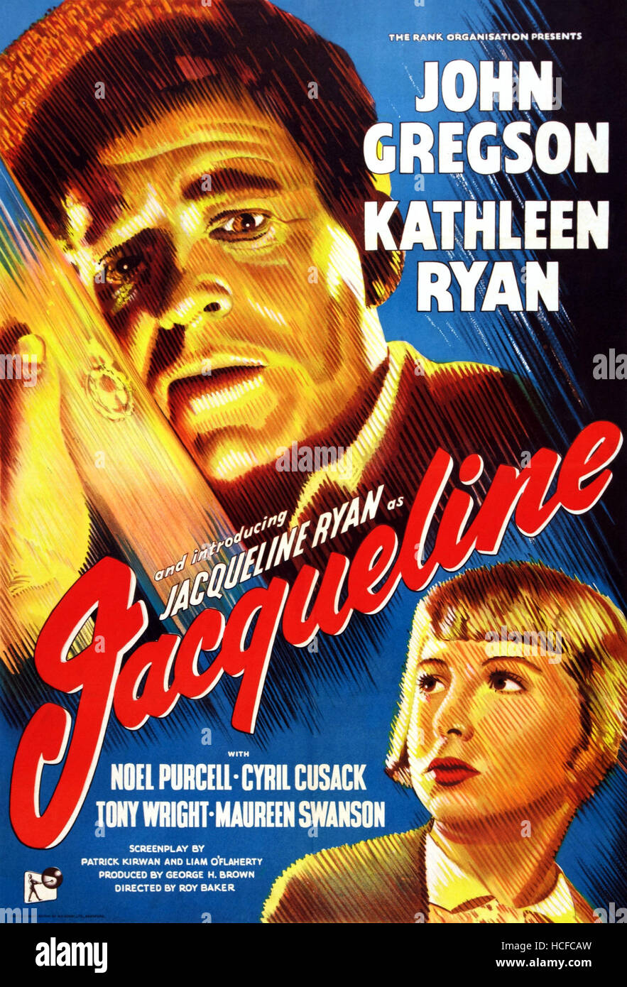 JACQUELINE, US poster art, from left: John Gregson, Jacqueline Ryan, 1956 Stock Photo - Alamy