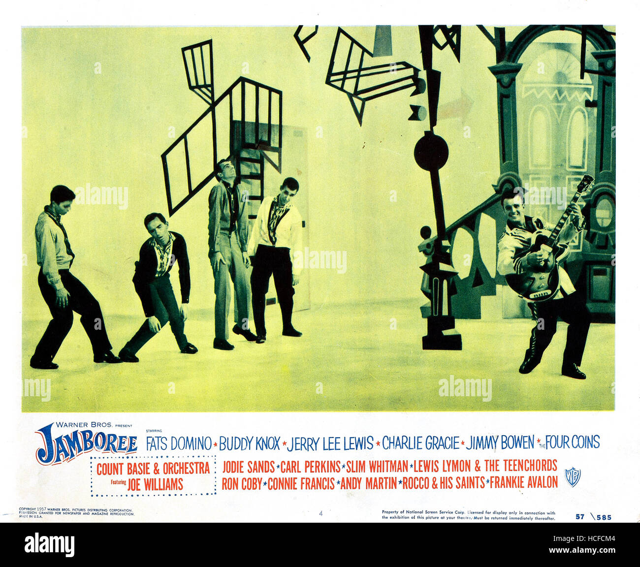 JAMBOREE, Charlie Gracie, (rt., with guitar), US poster, 1957 Stock ...