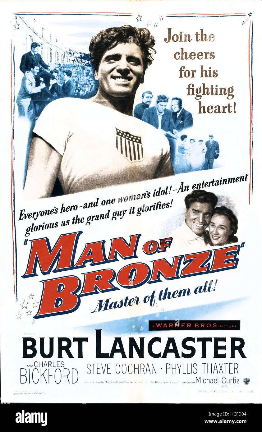 JIM THORPE - ALL-AMERICAN, (aka MAN OF BRONZE), British poster art ...